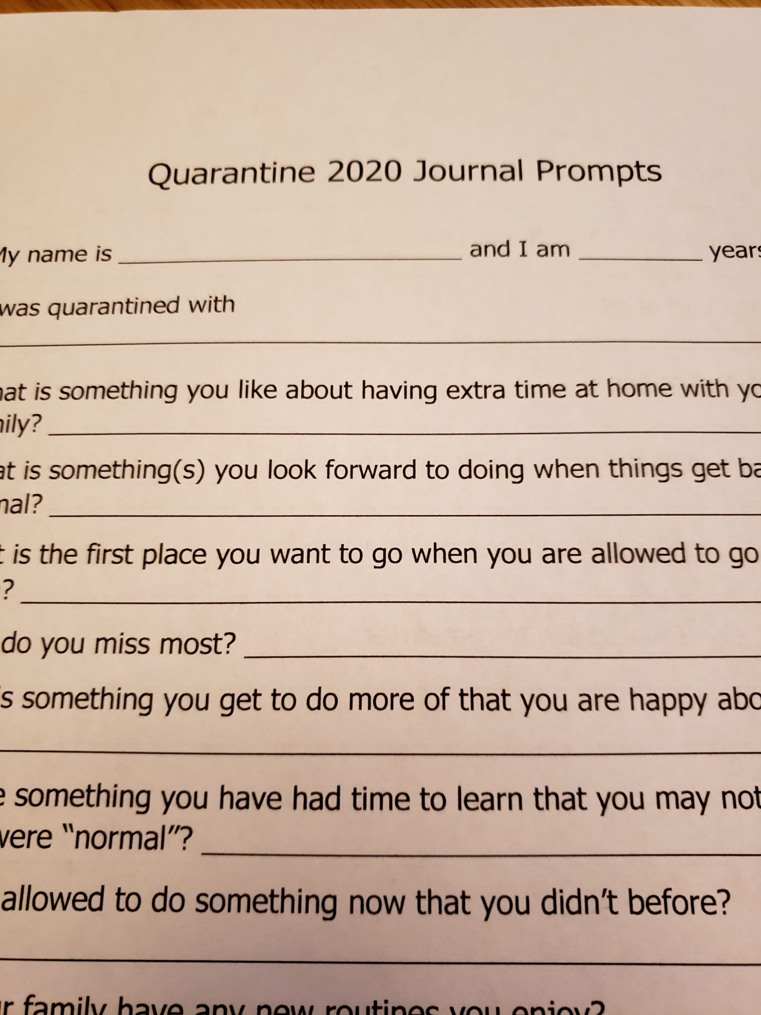 Quarantine Journal Prompts for Kids - LovingHomeschool.com