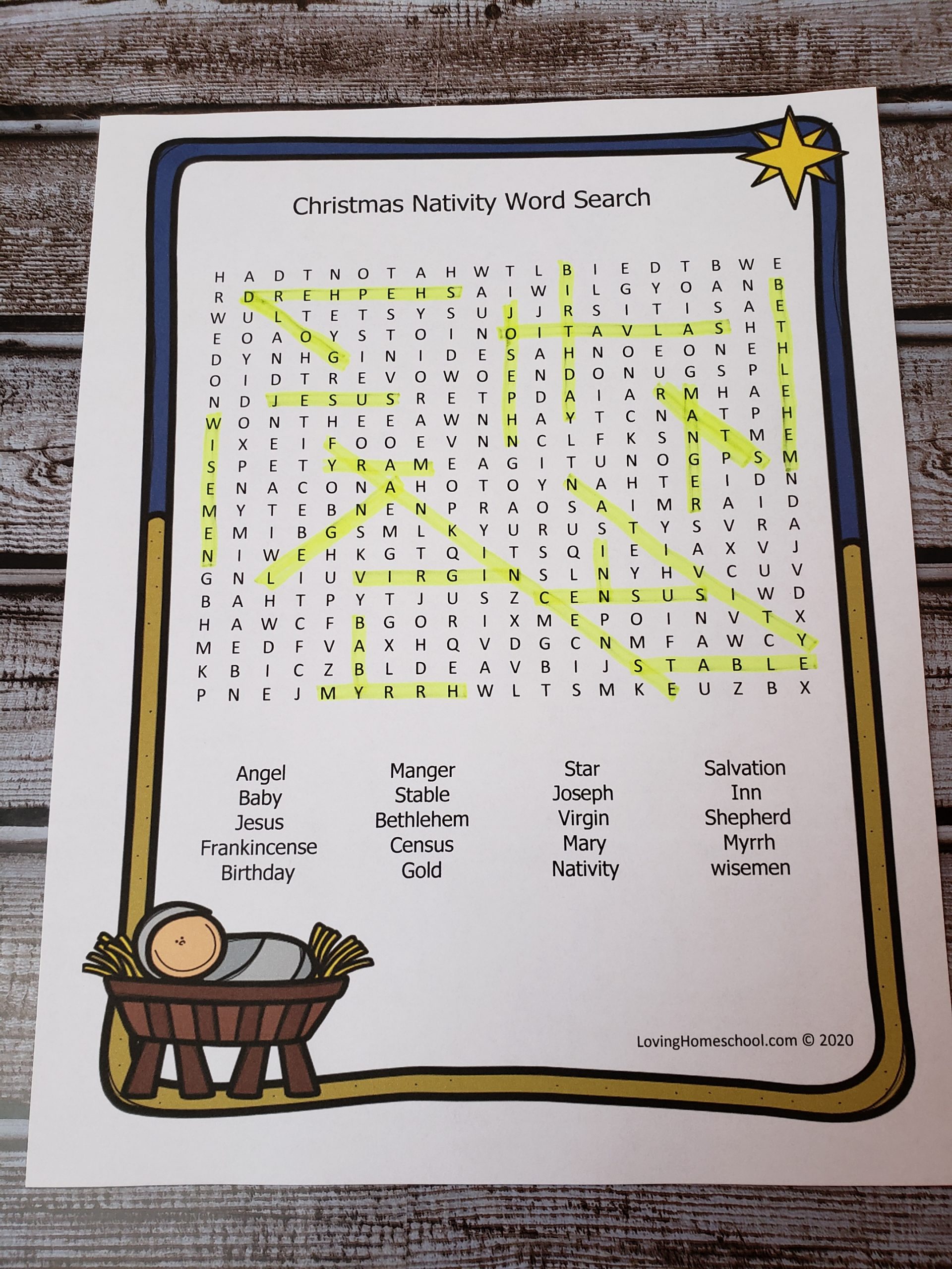 Christmas Nativity Word Search - LovingHomeschool.com