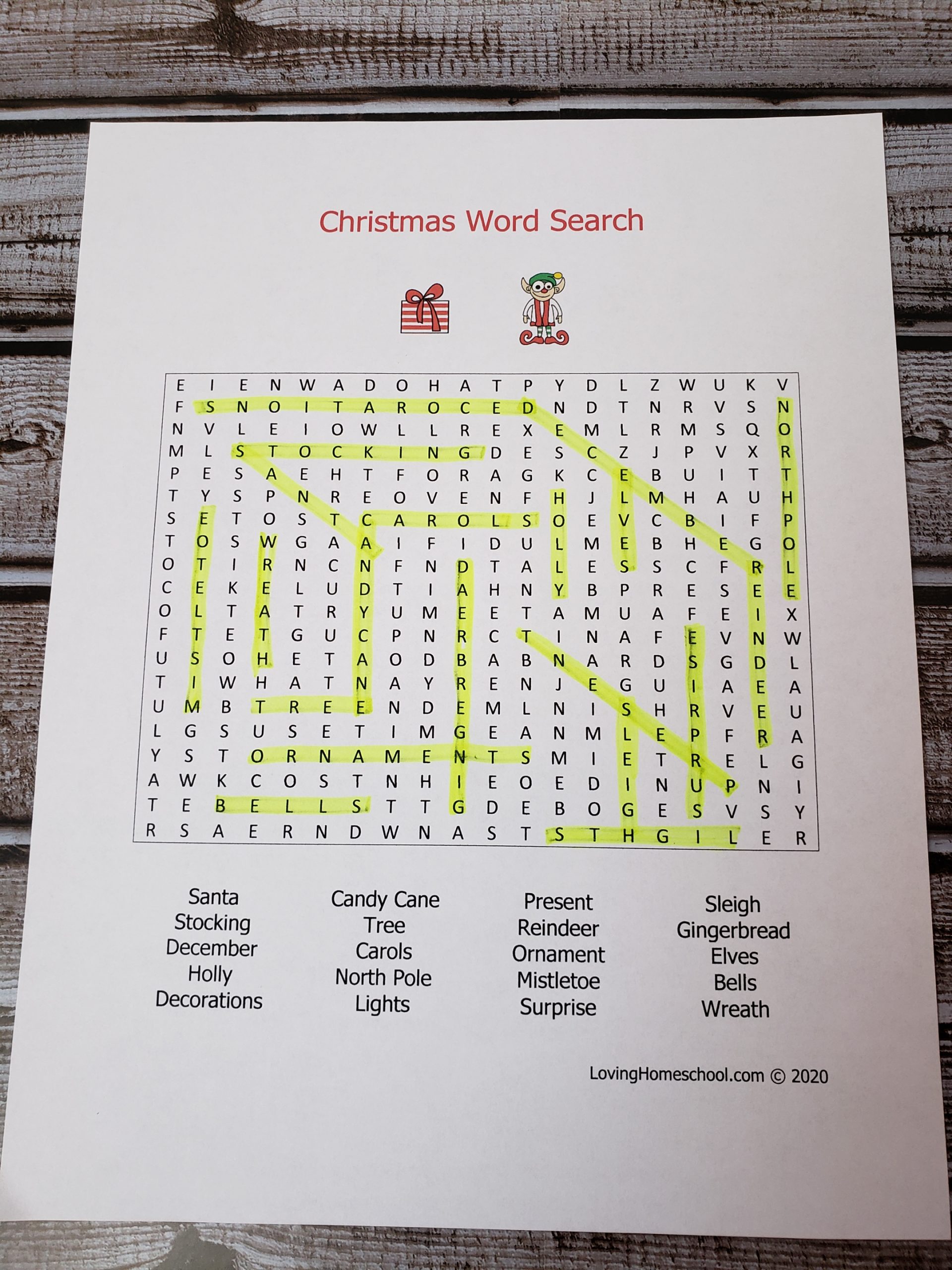 Christmas Word Search - LovingHomeschool.com