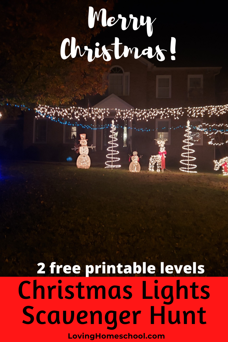 Christmas Lights Scavenger Hunt - LovingHomeschool.com