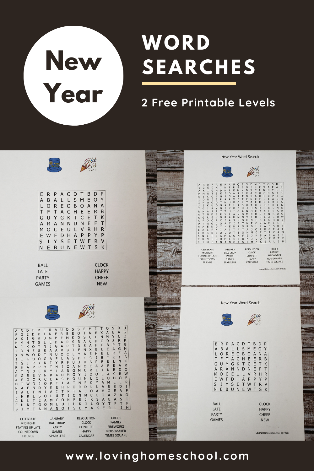 New Year Word Search - LovingHomeschool.com