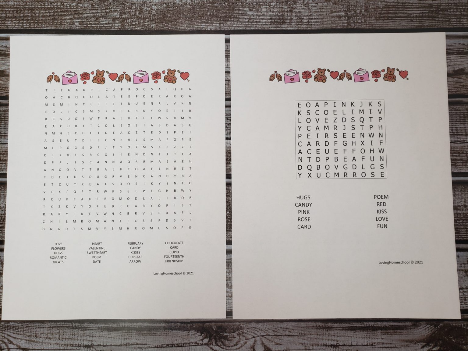 Valentine’s Day Word Search - LovingHomeschool.com