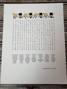 Presidents Day Word Search - LovingHomeschool.com