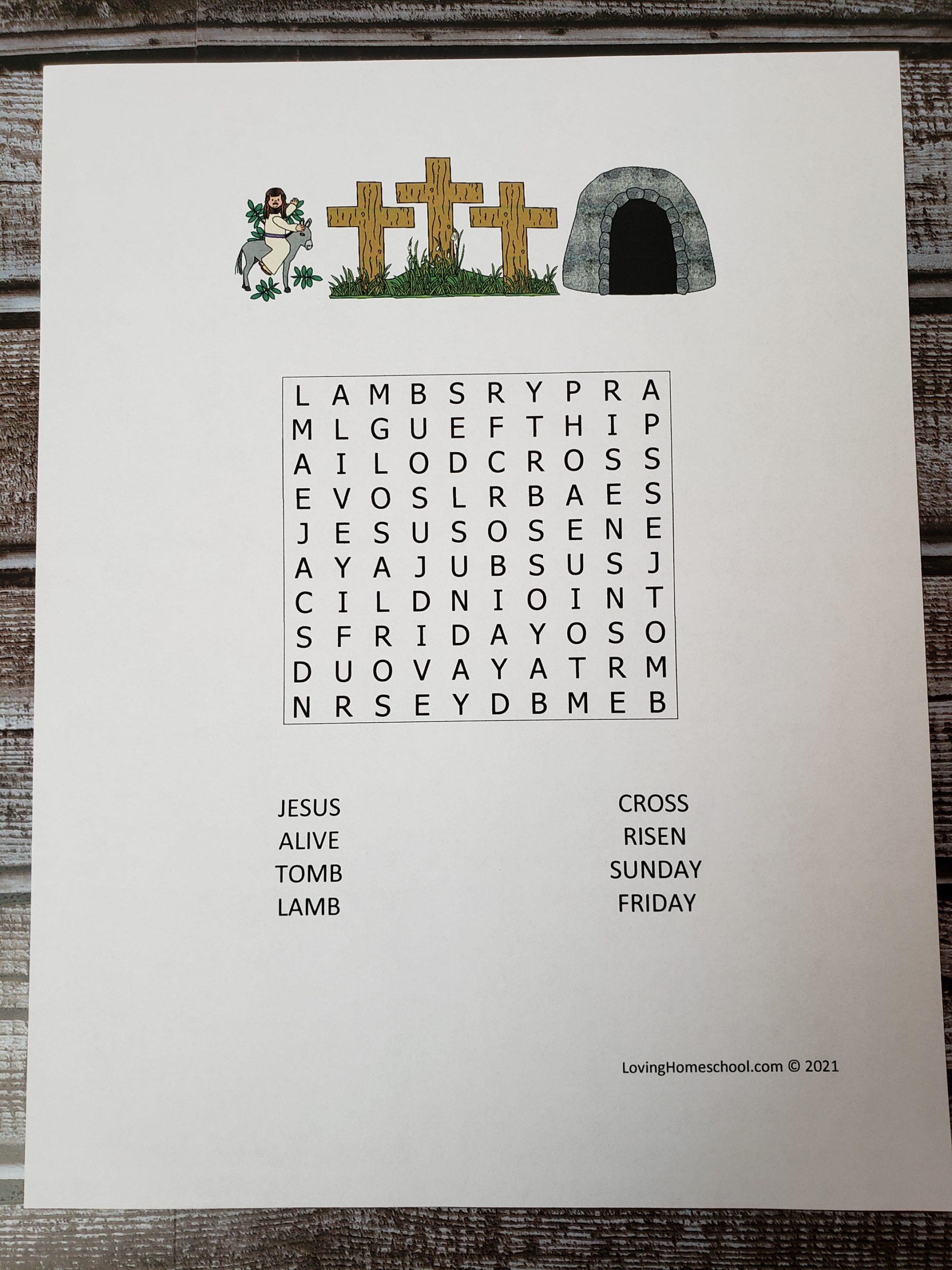 Christian Easter Word Search - LovingHomeschool.com