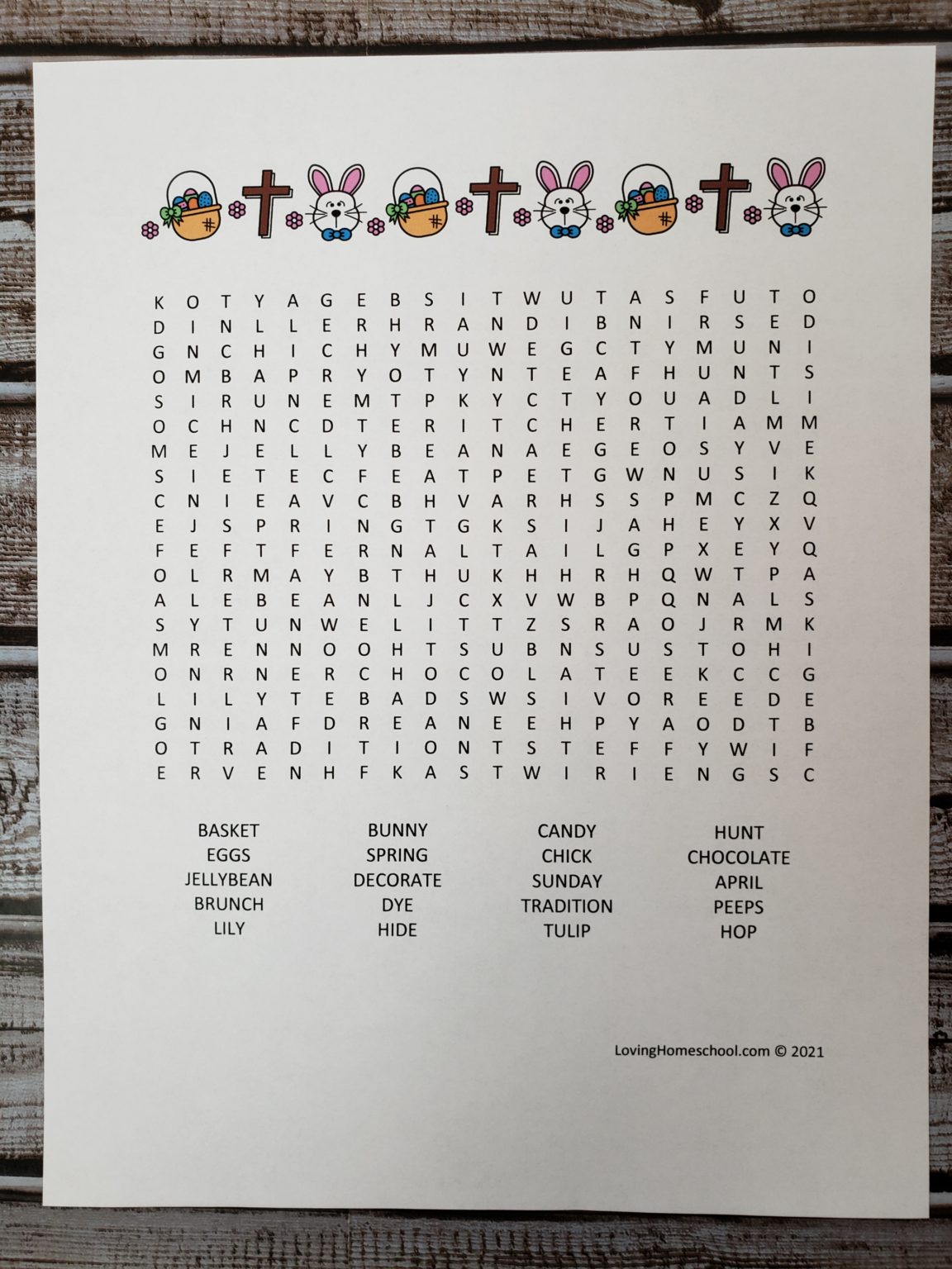 Easter Word Search - LovingHomeschool.com