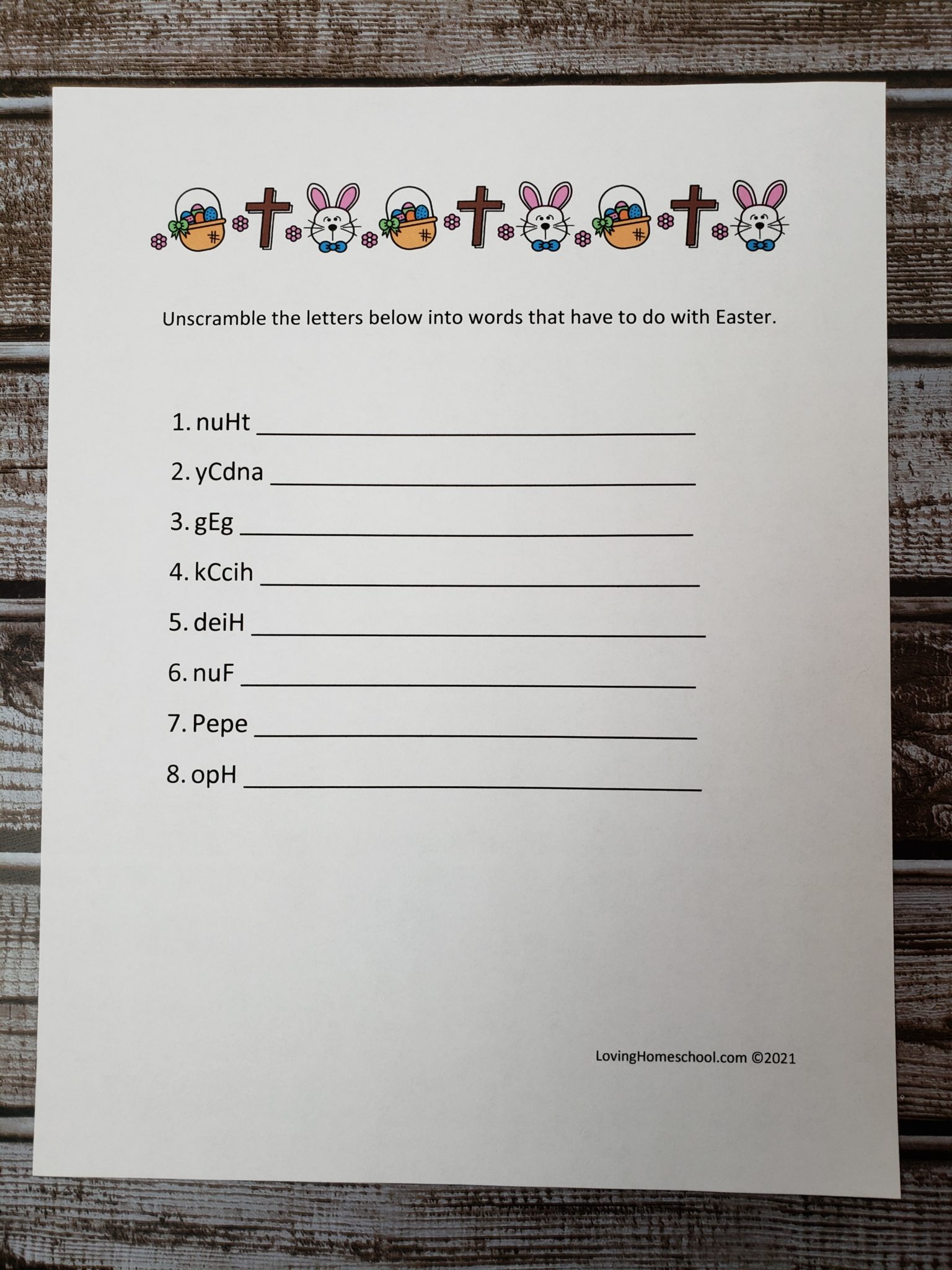 Easter Word Scramble - LovingHomeschool.com