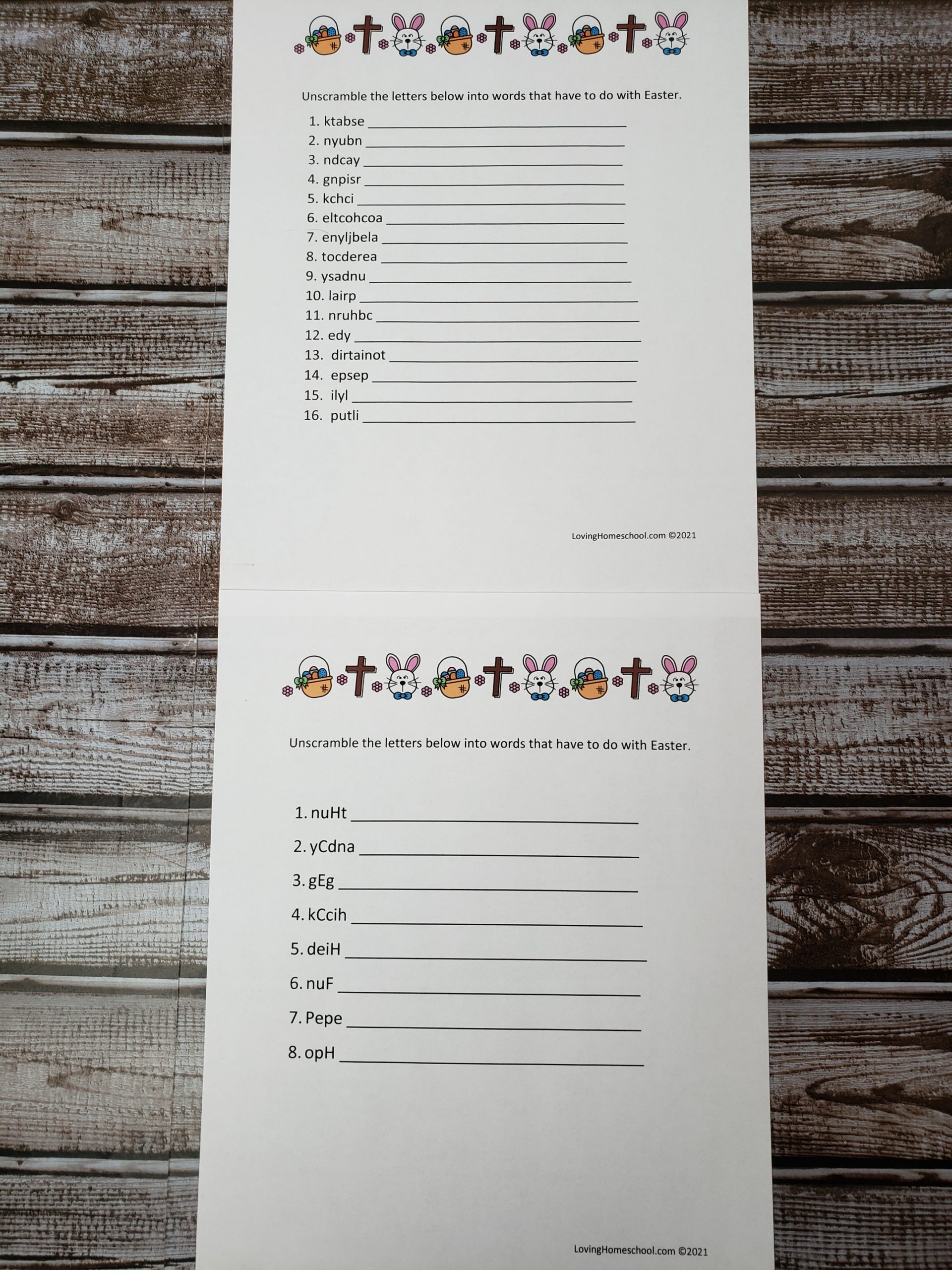 Easter Word Scramble - LovingHomeschool.com