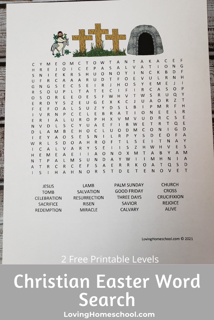 Christian Easter Word Search - LovingHomeschool.com