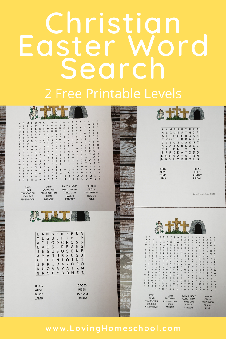 Christian Easter Word Search - LovingHomeschool.com