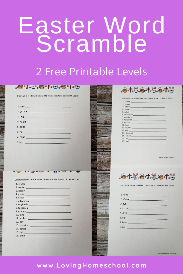 Easter Word Scramble - LovingHomeschool.com