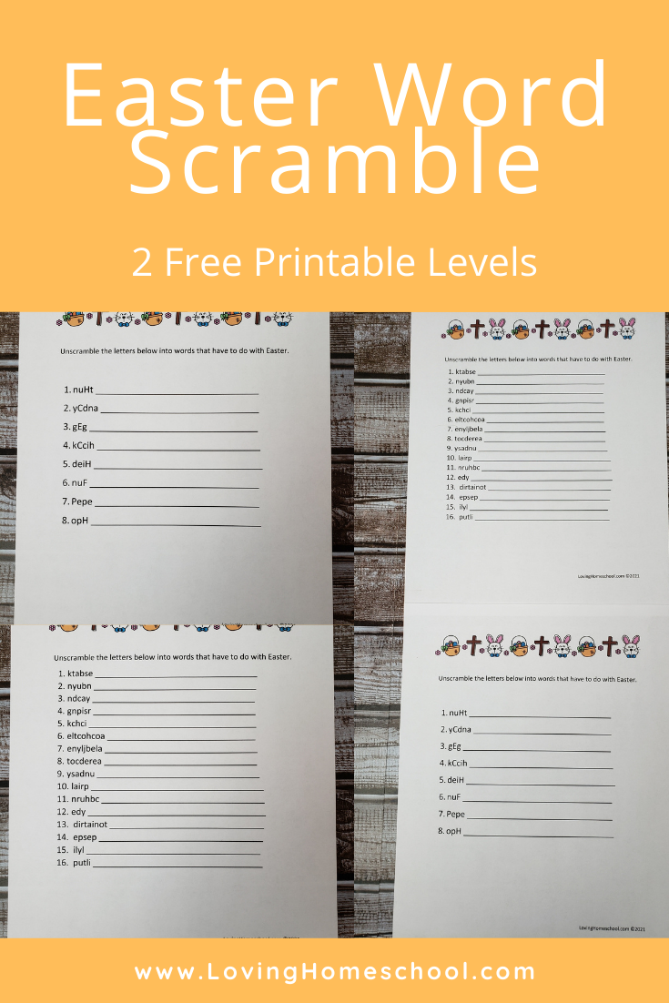 Easter Word Scramble - LovingHomeschool.com