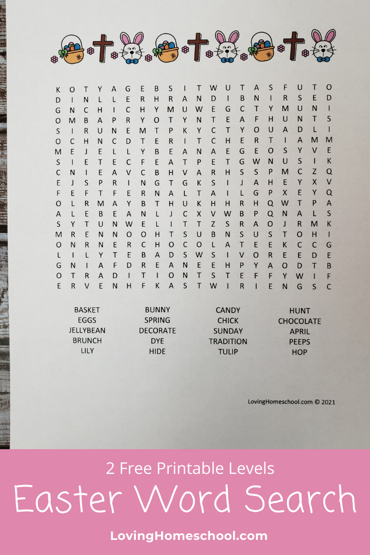 Easter Word Search - LovingHomeschool.com