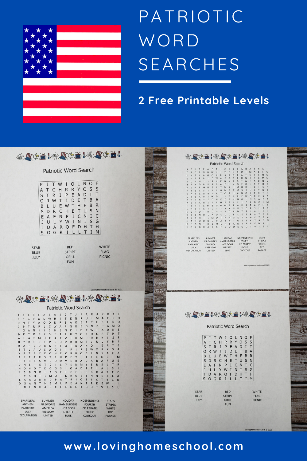 Patriotic Word Search - LovingHomeschool.com