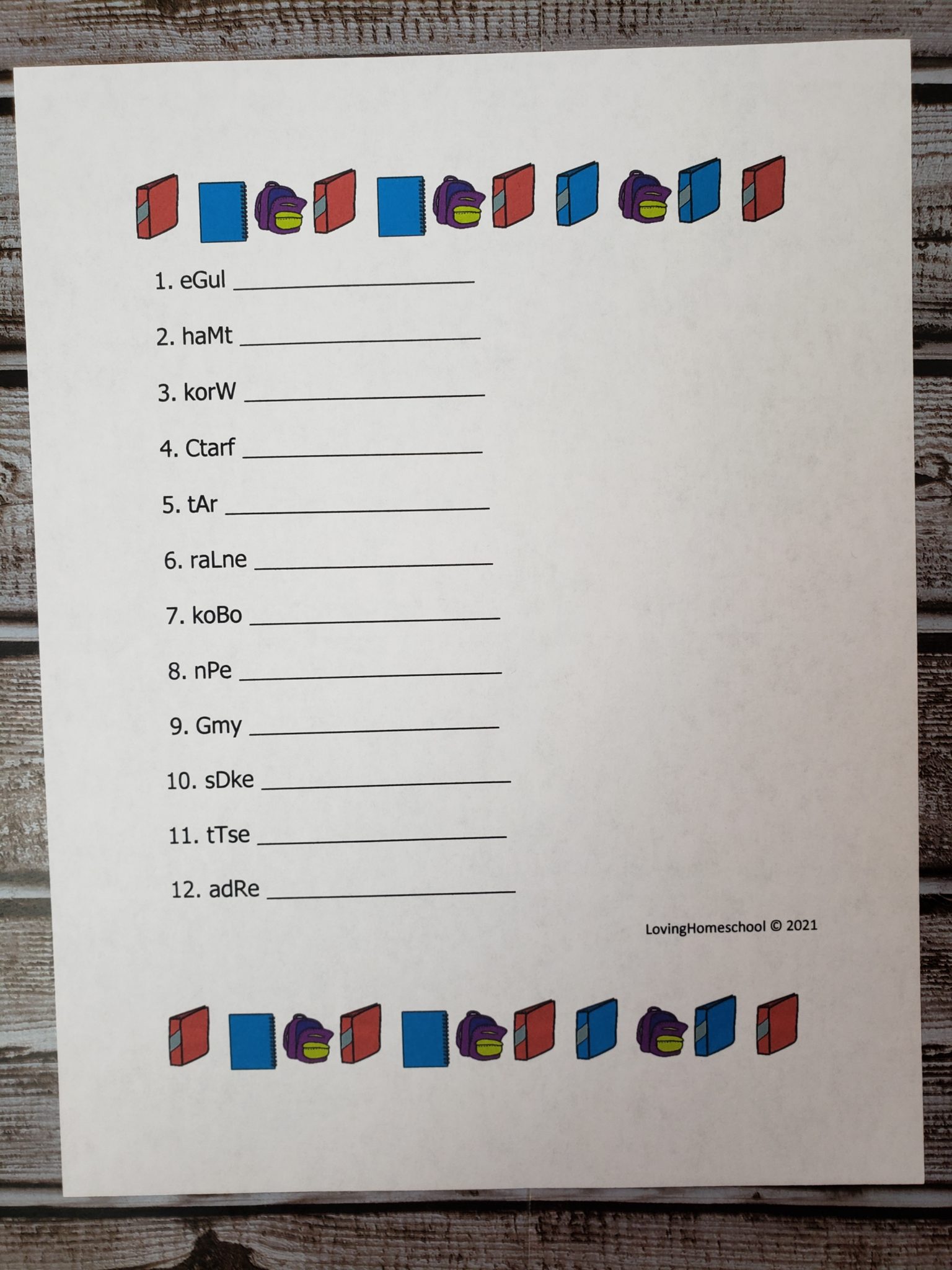Back to School Word Scramble - LovingHomeschool.com