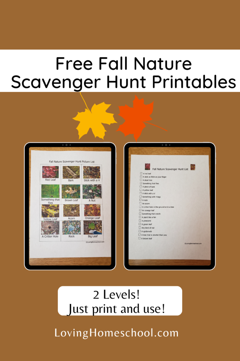 Fall Nature Scavenger Hunt - LovingHomeschool.com