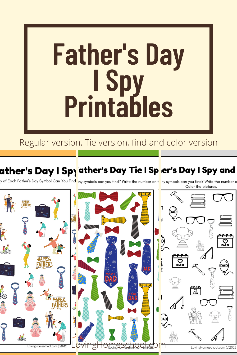 Father’s Day I Spy Printables - LovingHomeschool.com