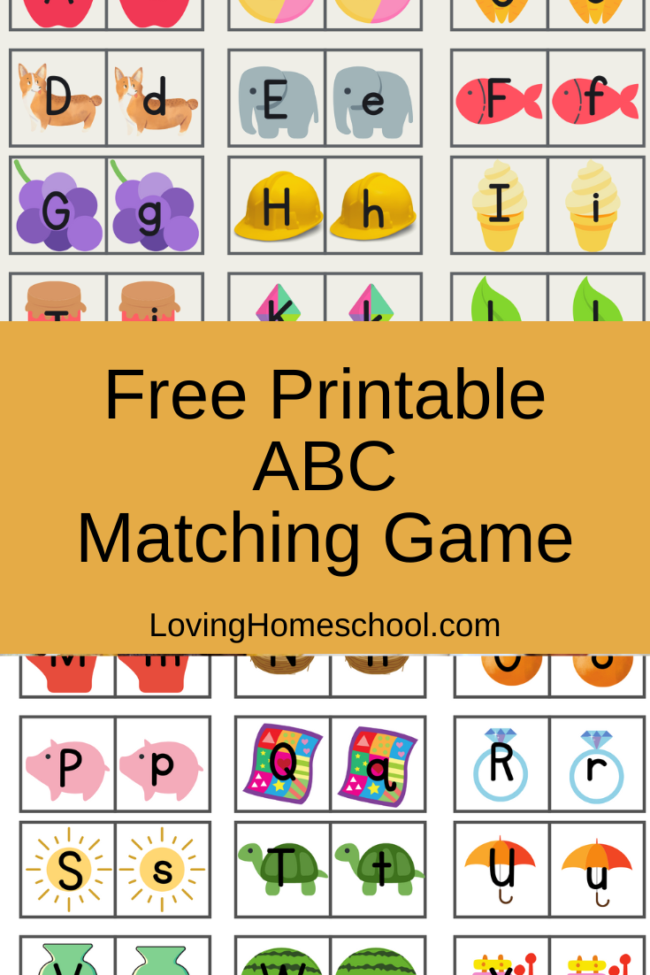 Free Printable ABC Memory Matching Game - LovingHomeschool.com