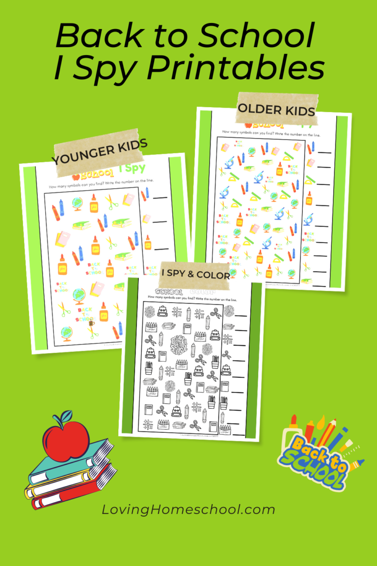 Back to School I Spy Printables - LovingHomeschool.com