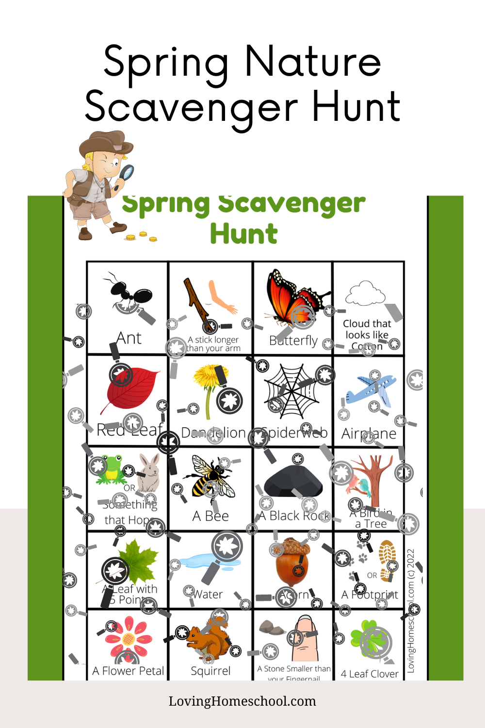 Spring Nature Scavenger Hunt - LovingHomeschool.com