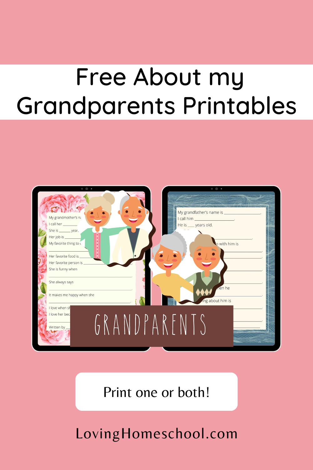 About my Grandparent Printables - LovingHomeschool.com