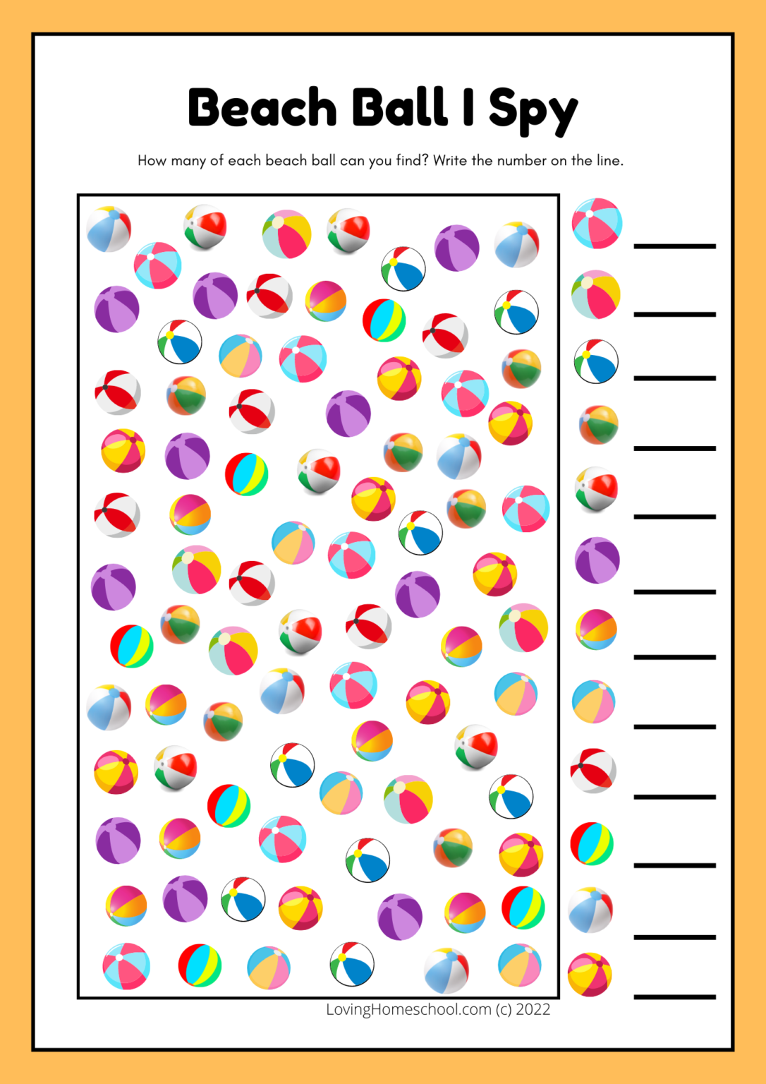 Beach I Spy Printables - LovingHomeschool.com