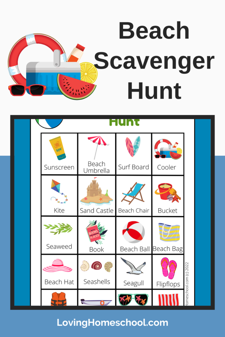 Beach Scavenger Hunt - LovingHomeschool.com