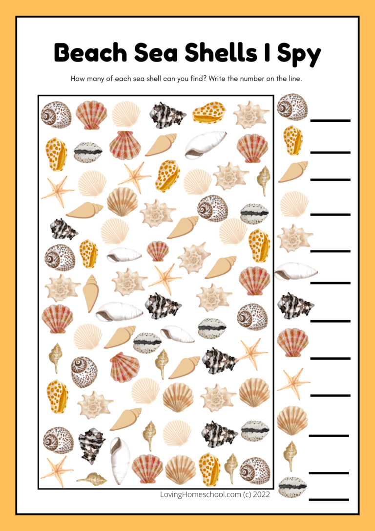Beach I Spy Printables - LovingHomeschool.com