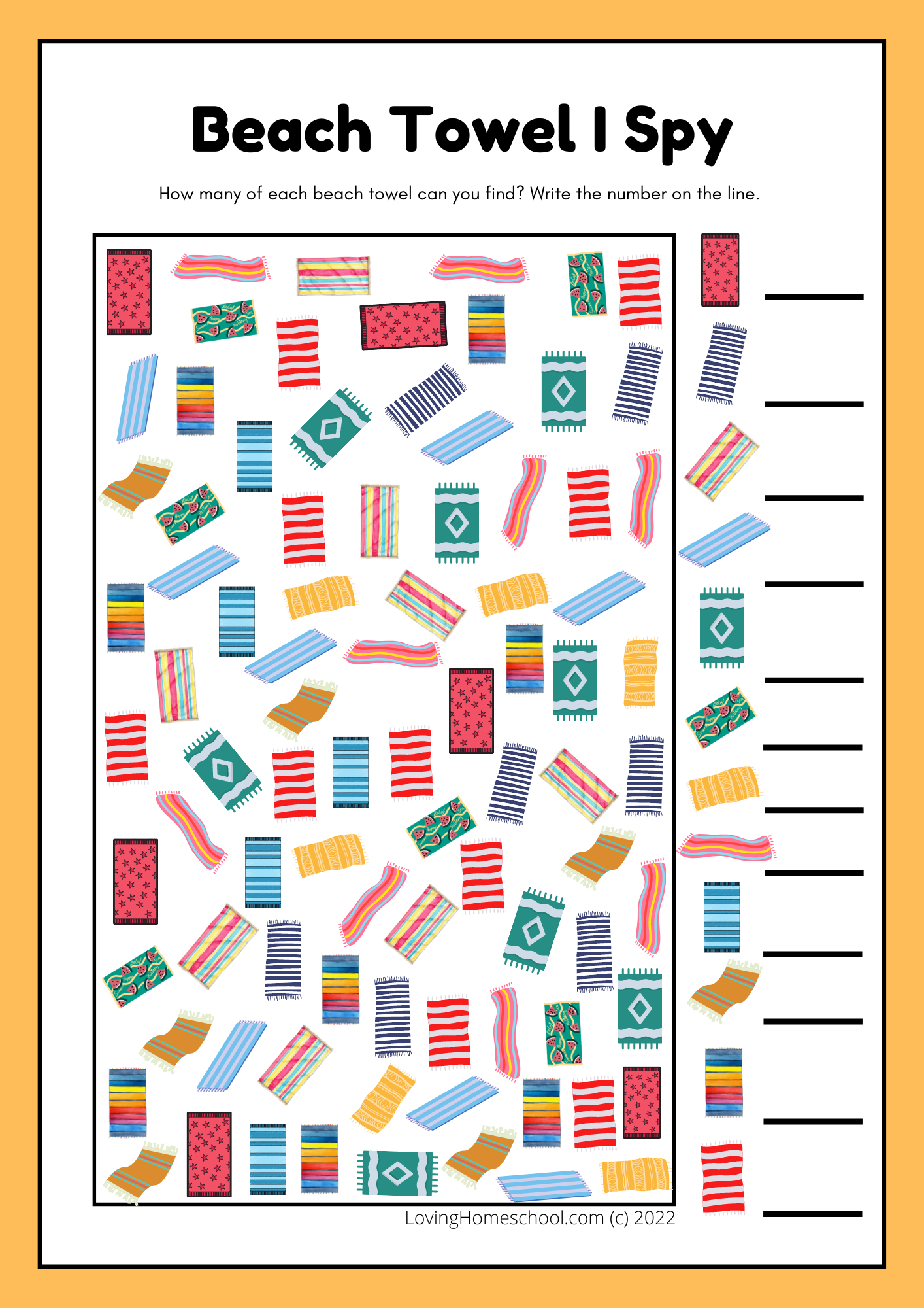 Beach I Spy Printables - LovingHomeschool.com