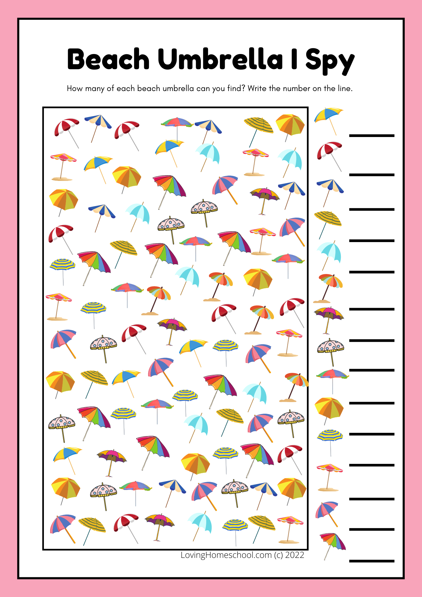 Beach I Spy Printables - LovingHomeschool.com