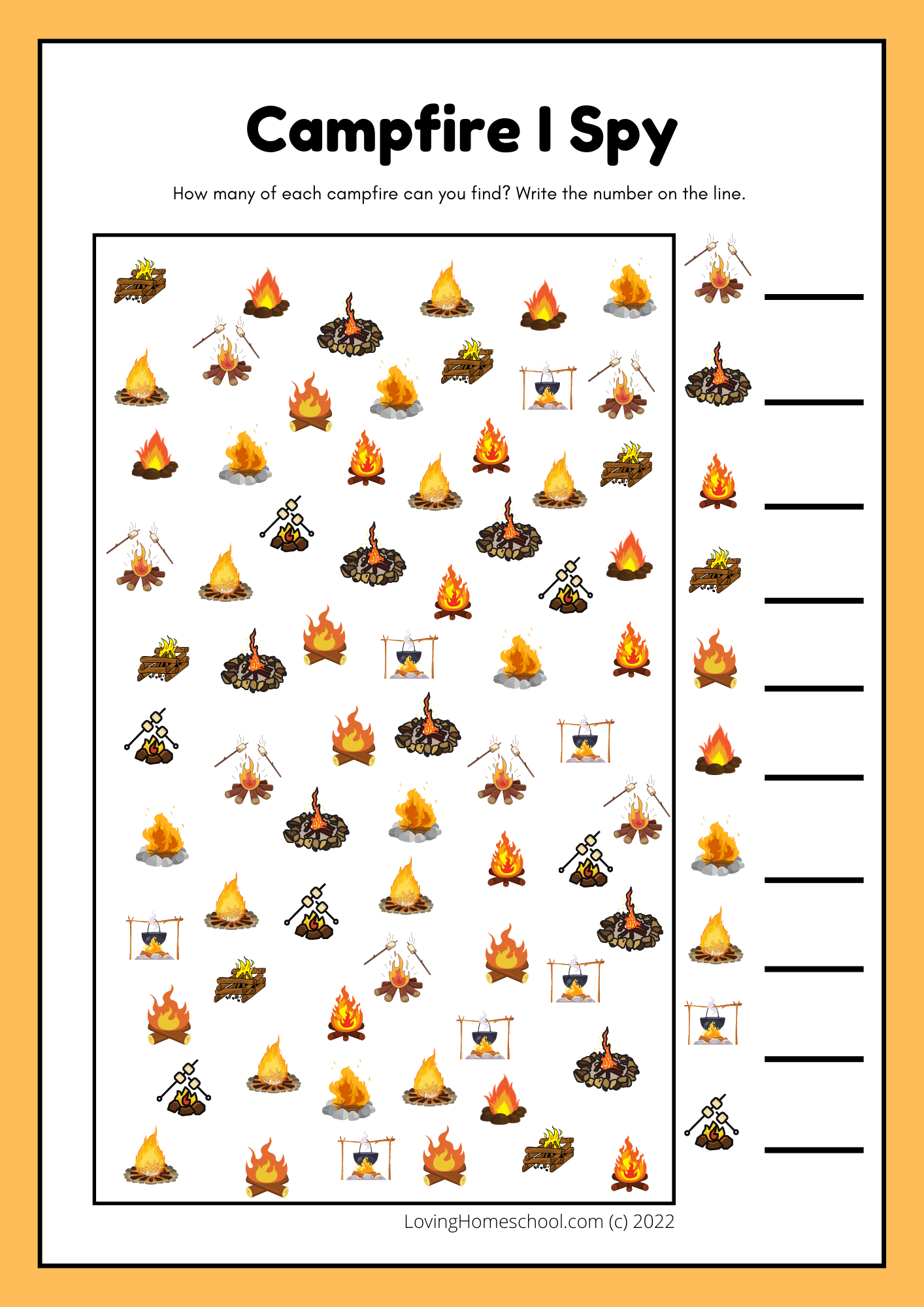 Camping I Spy Printables - LovingHomeschool.com