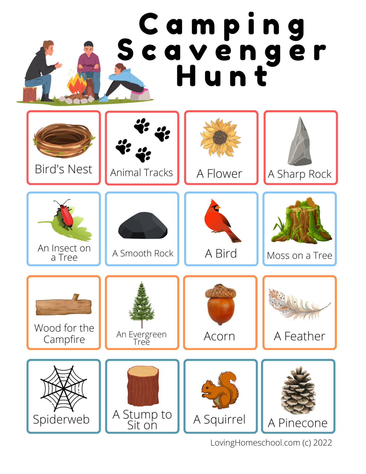 Camping Scavenger Hunt - LovingHomeschool.com
