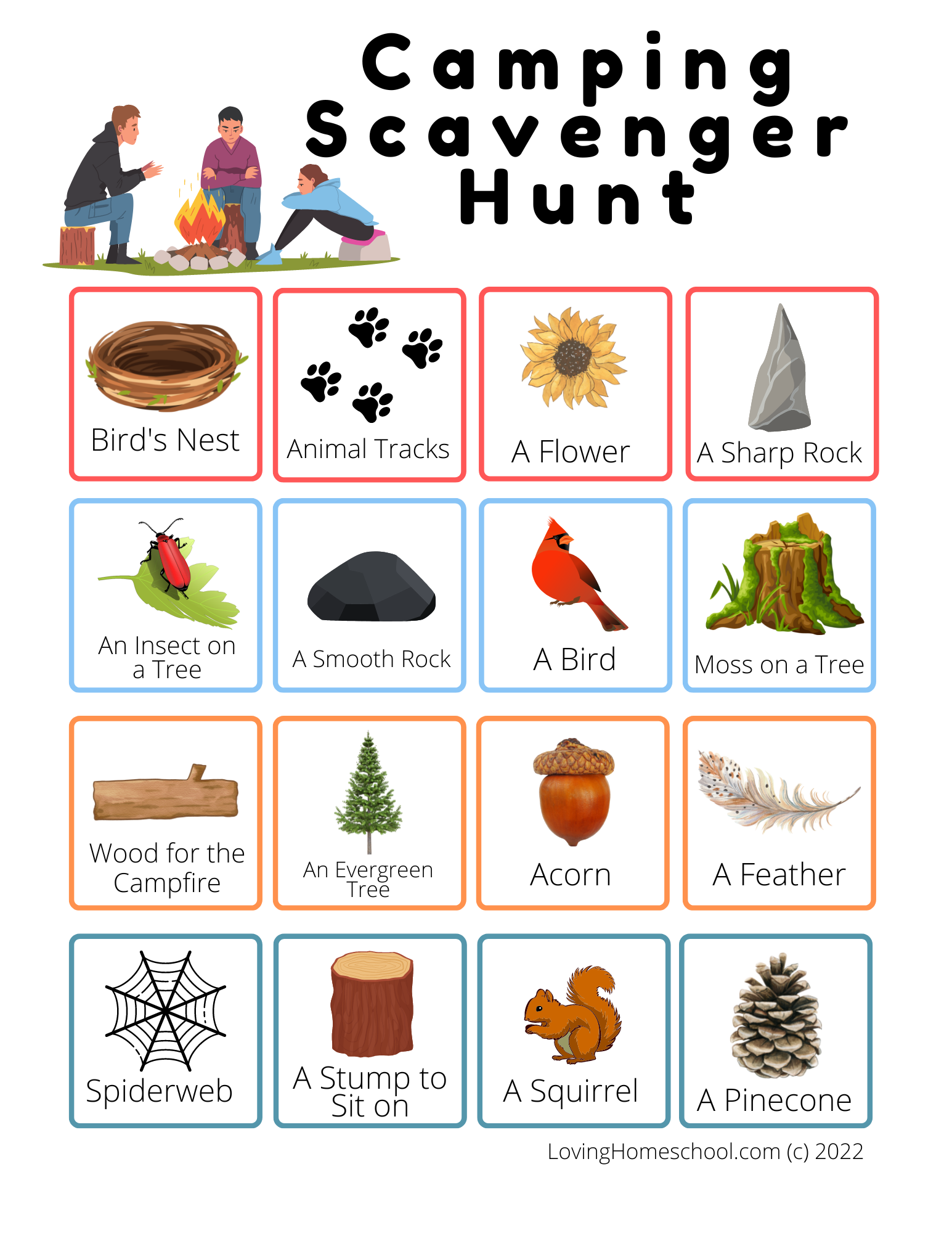 Camping Scavenger Hunt - LovingHomeschool.com
