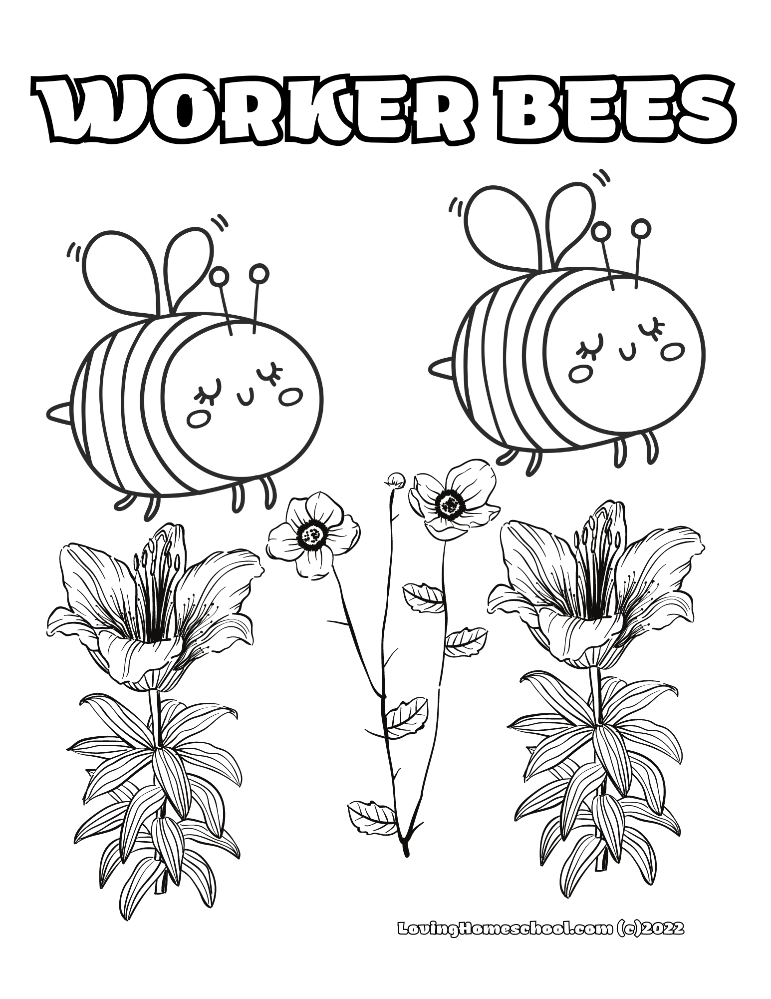 10 Honey Bee Coloring Pages - LovingHomeschool.com