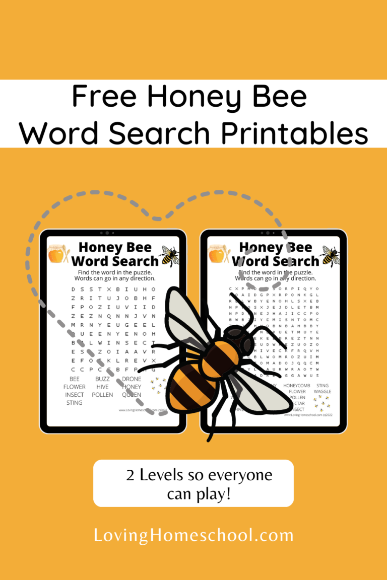 Honey Bee Word Search Printables - LovingHomeschool.com