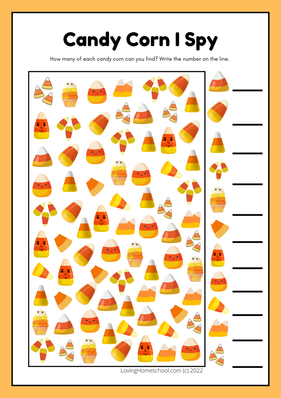 Candy Corn I Spy Printable - LovingHomeschool.com