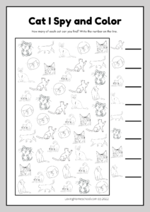 Cat I Spy Printables - LovingHomeschool.com