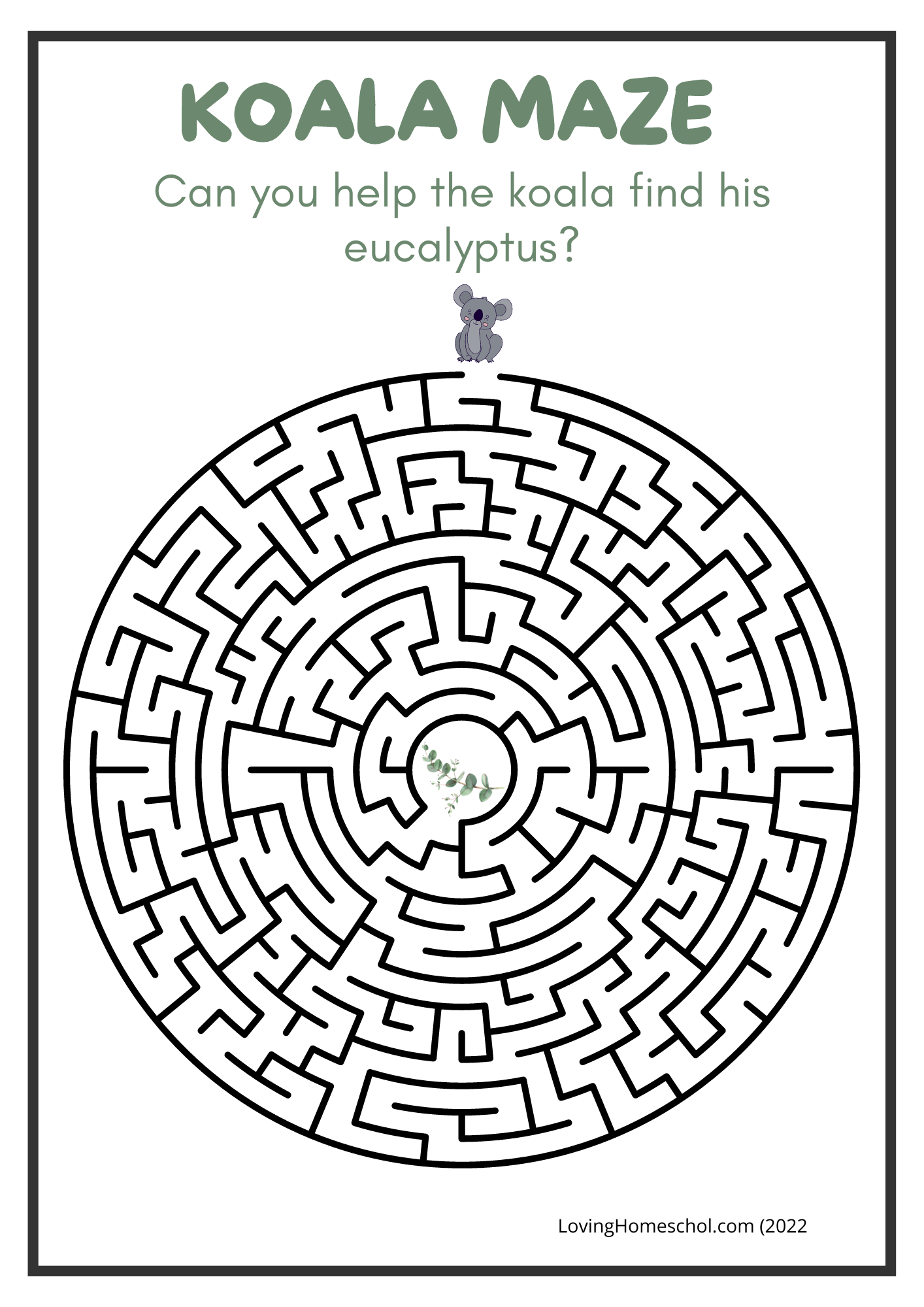 Koala Unit Study - LovingHomeschool.com