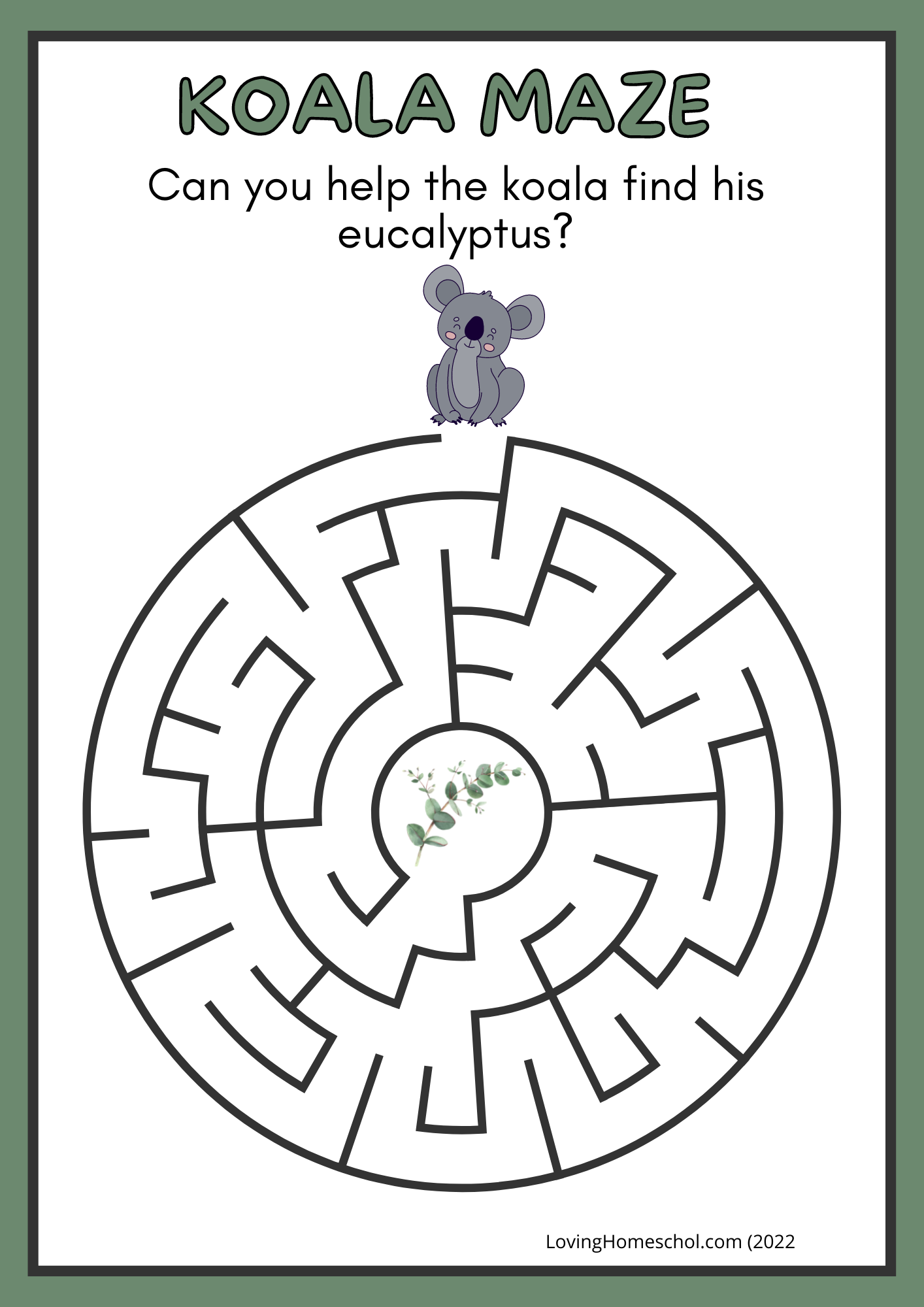 Koala Unit Study - LovingHomeschool.com