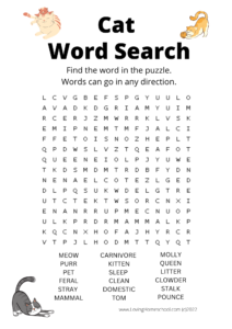 Cat Word Search Printables - LovingHomeschool.com