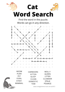 Cat Word Search Printables - LovingHomeschool.com