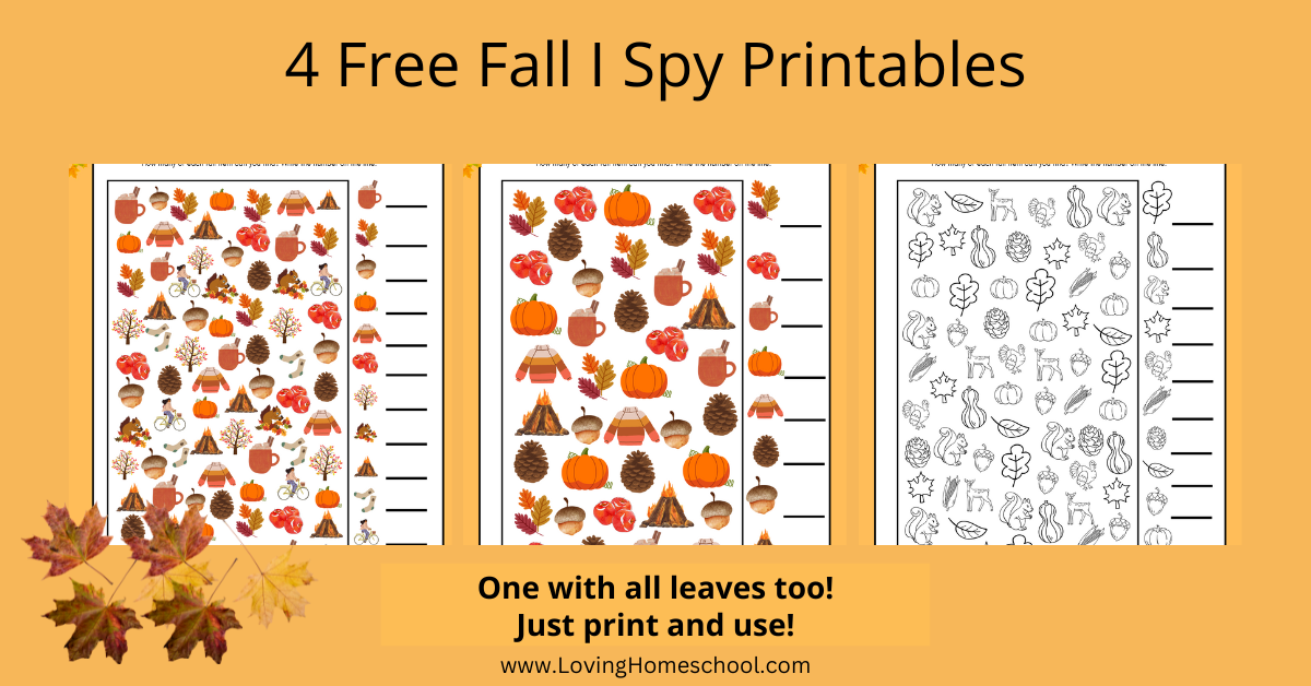 Fall I Spy Printables - LovingHomeschool.com