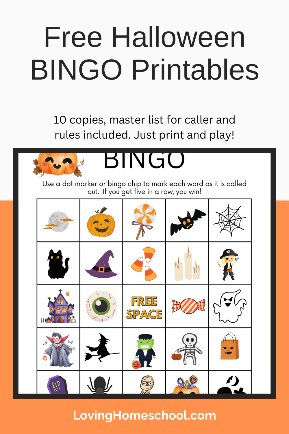 Halloween BINGO Printables - LovingHomeschool.com