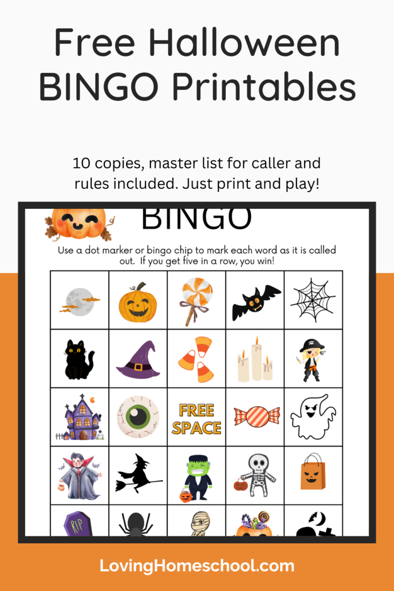 Halloween BINGO Printables - LovingHomeschool.com
