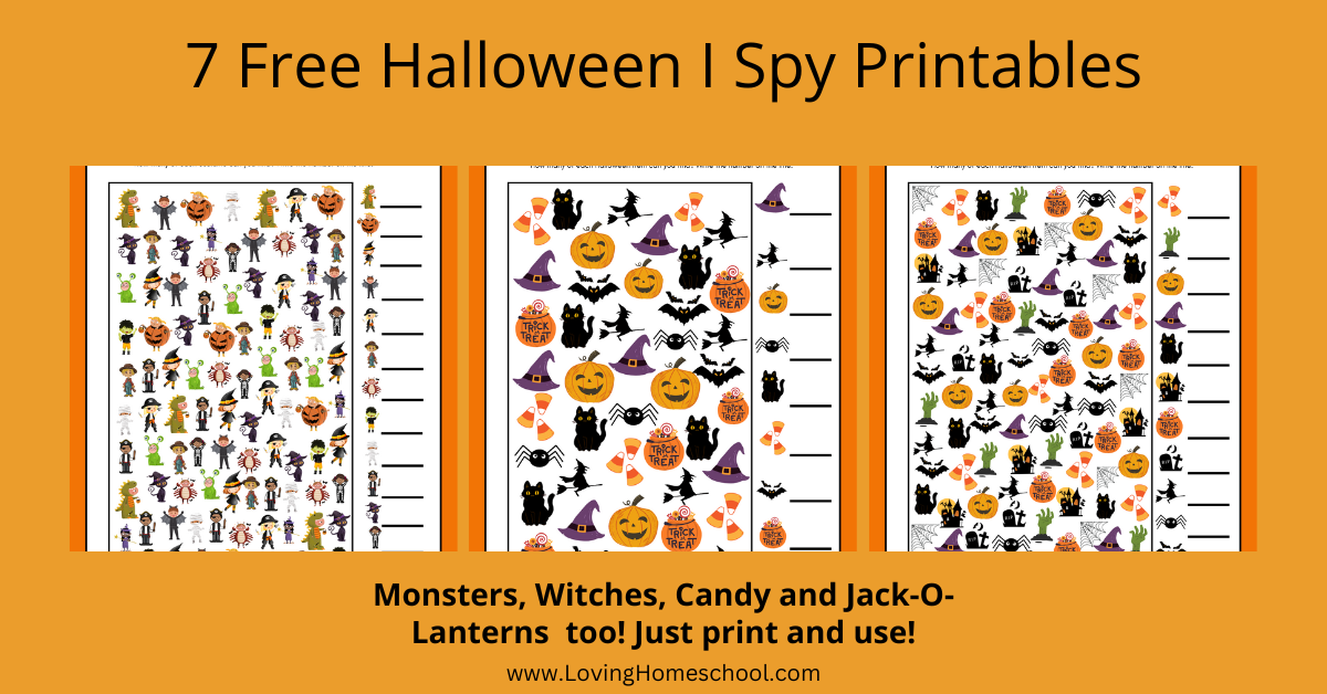7 Halloween I Spy Printables - LovingHomeschool.com
