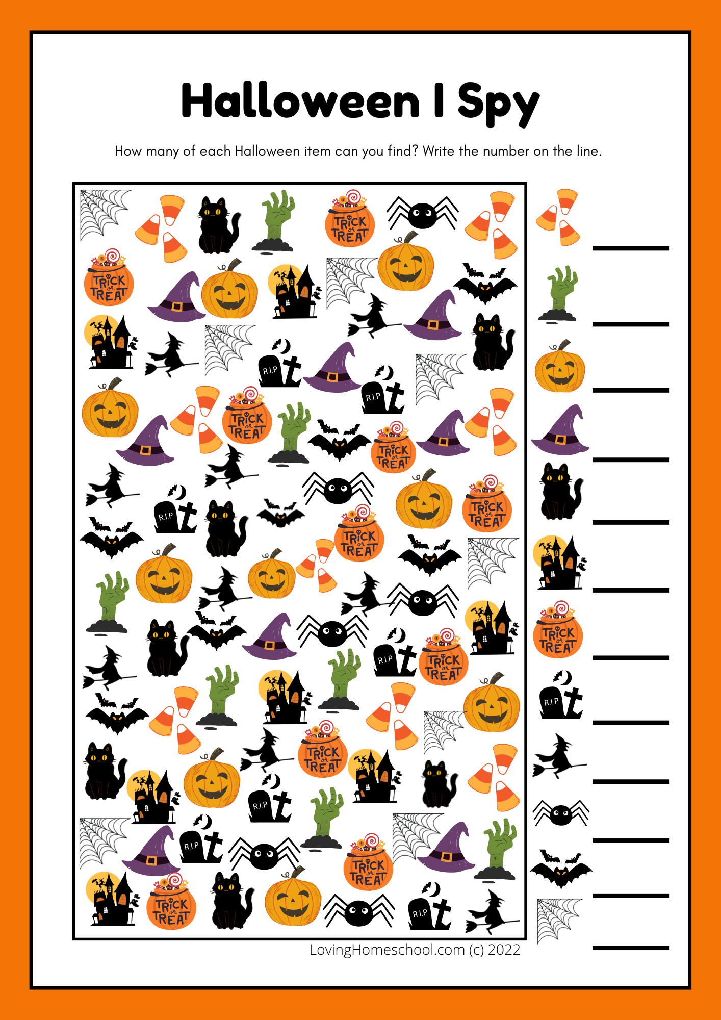 7 Halloween I Spy Printables - LovingHomeschool.com