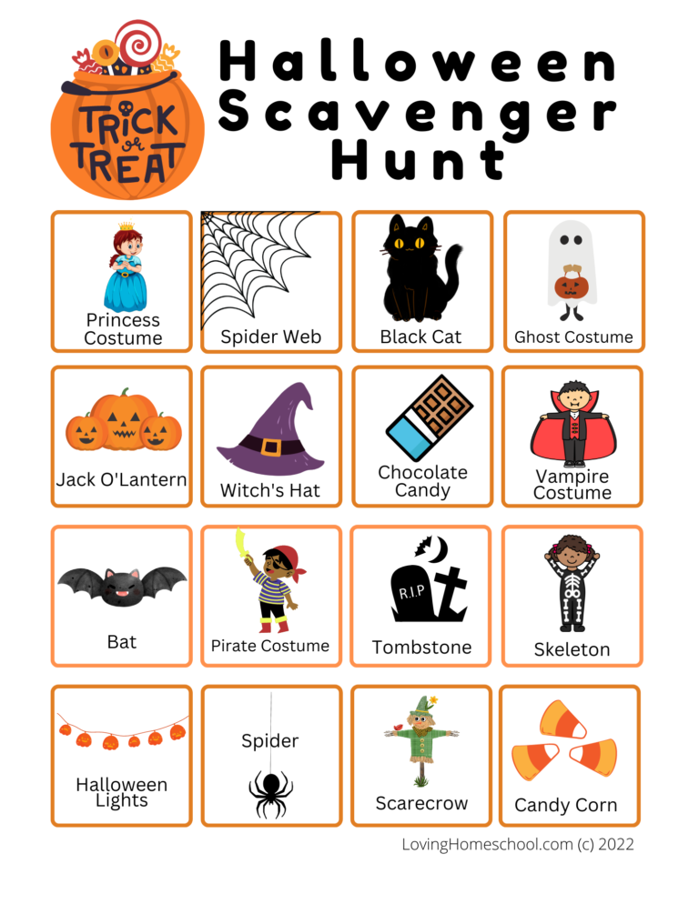 Halloween Scavenger Hunt - LovingHomeschool.com
