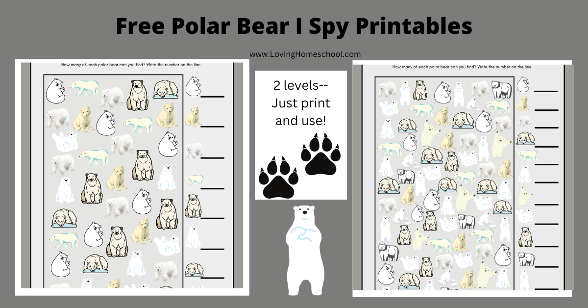 Polar Bear I Spy Printables - LovingHomeschool.com