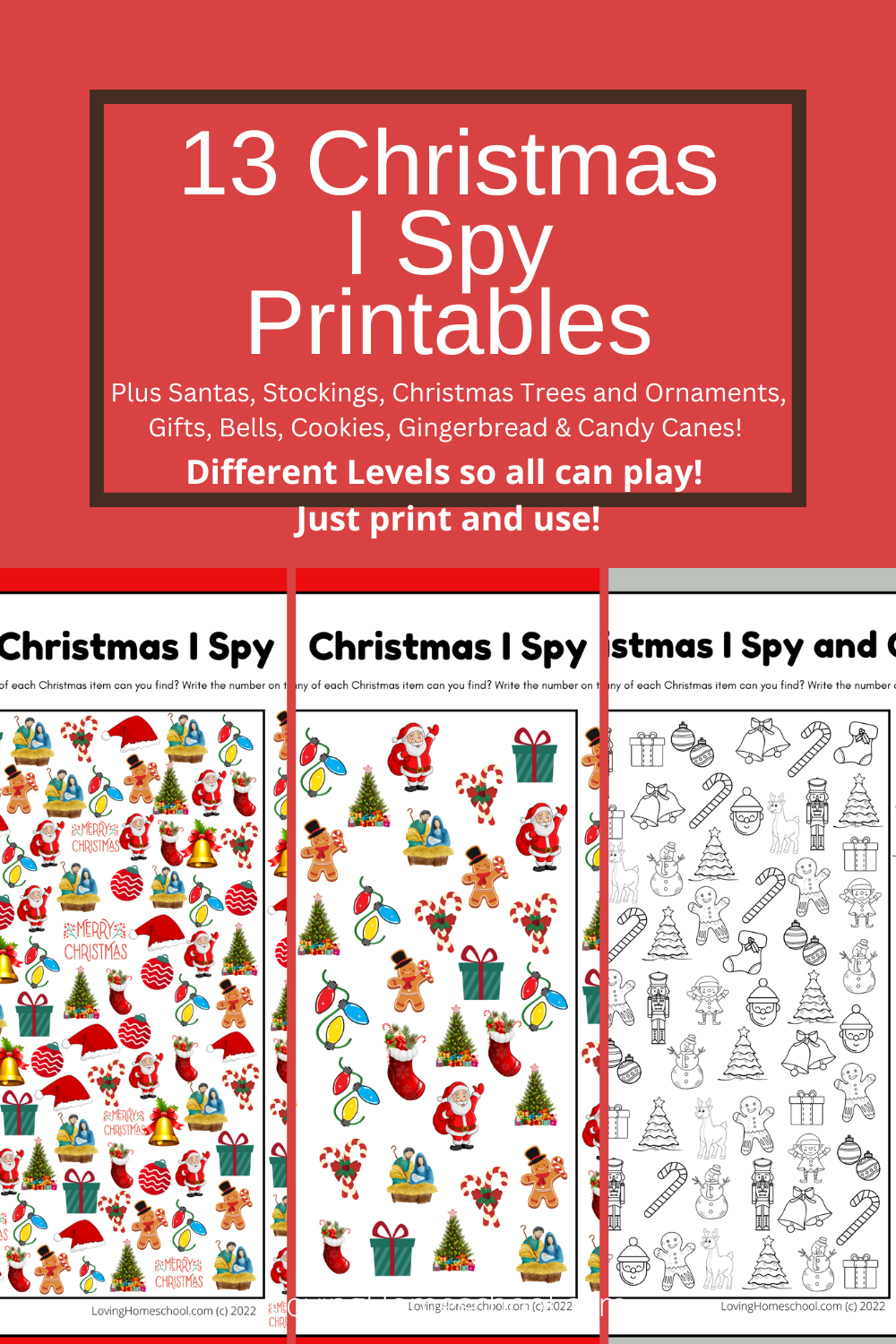 13 Christmas I Spy Printables - LovingHomeschool.com