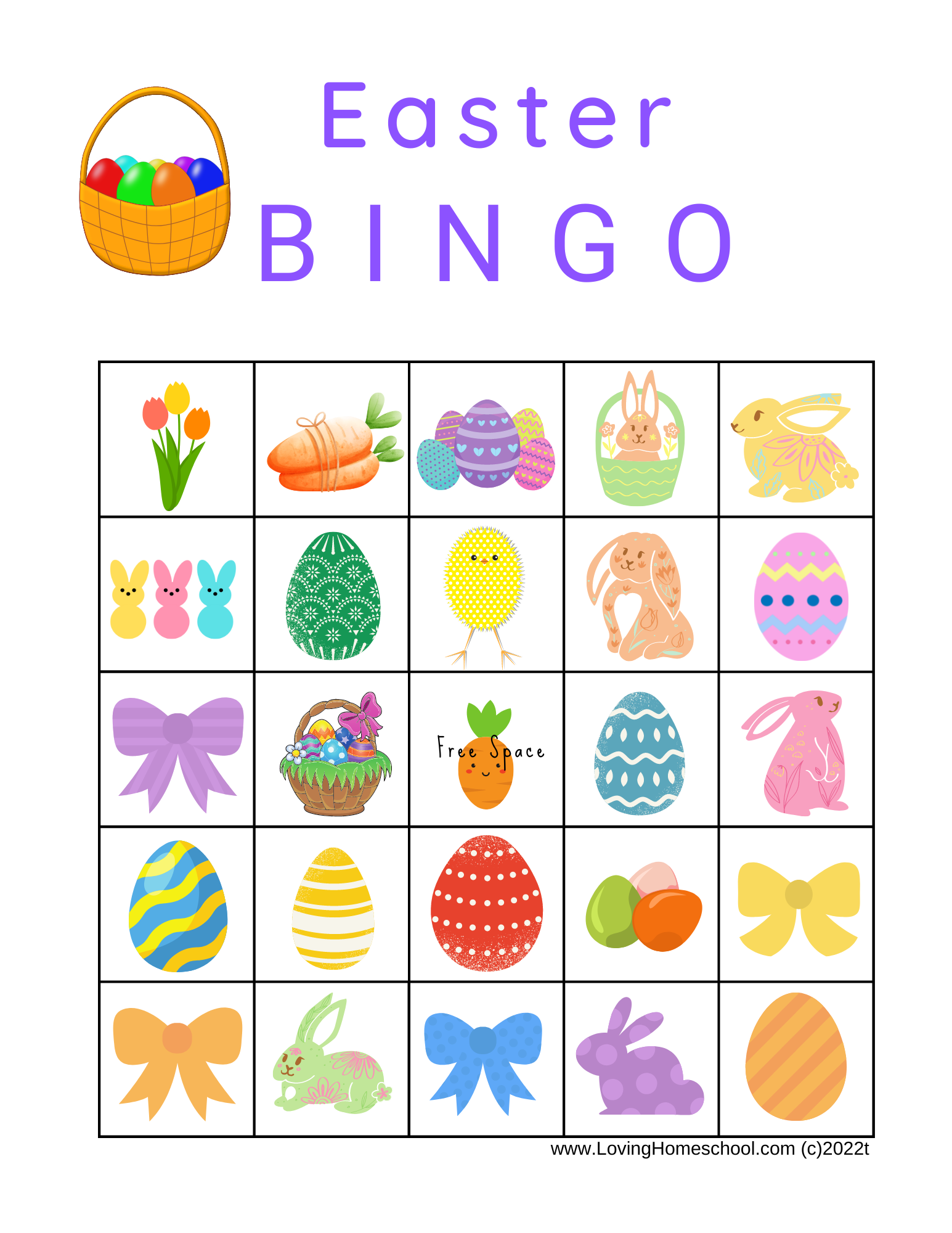 Free Easter Bingo Printables Lovinghomeschool