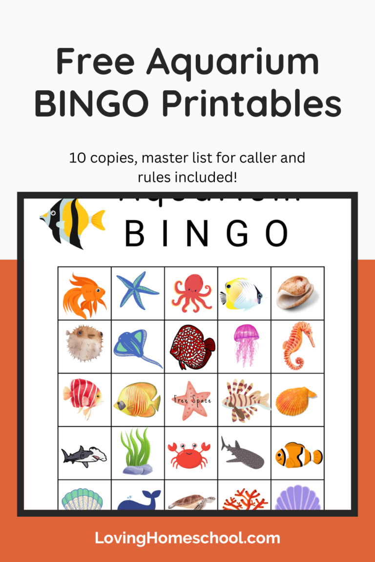 Free Aquarium BINGO Printables - LovingHomeschool.com